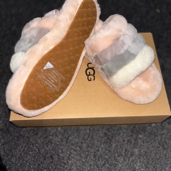 UGG | Shoes | Ugg Kids Fluffy Slide Slippers Multicolor | Poshmark